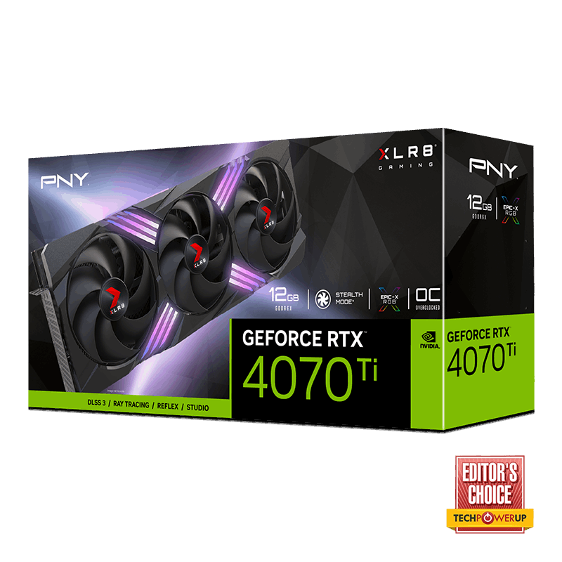 PNY GeForce RTX 4070 Ti 12GB XLR8 Gaming VERTO EPIC X RGB Overclocked PNY GeForce RTX 4070 Ti 12GB XLR8 Gaming VERTO EPIC X RGB Overclocked